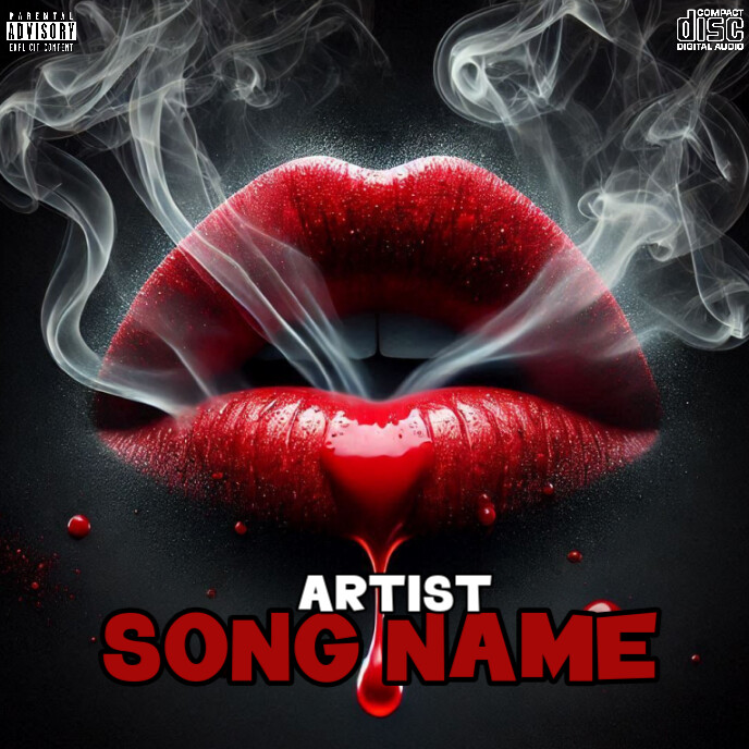 Red Lips Song Mixtape Album Cover Template | PosterMyWall