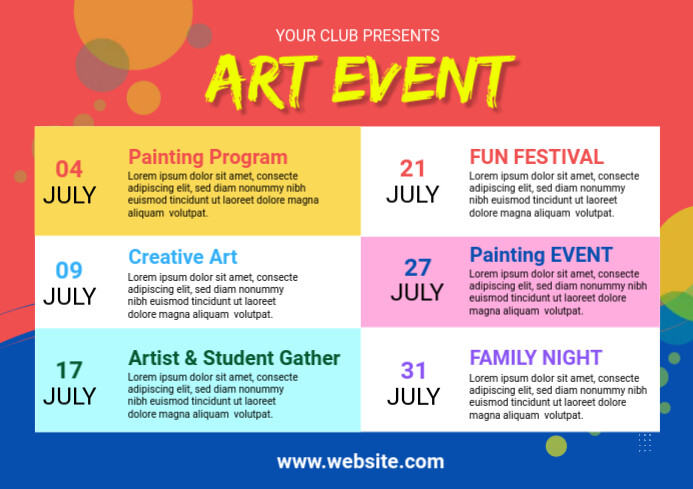 Copy of Red List-based Art Event Schedule Flyer A4 | PosterMyWall