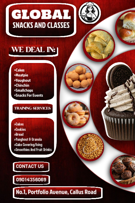 Plantilla de Red List-based Bakery Menu Template Poster | PosterMyWall