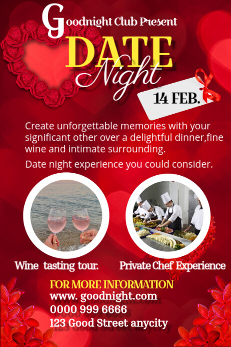 Copy of Red List-based Date Night Poster | PosterMyWall