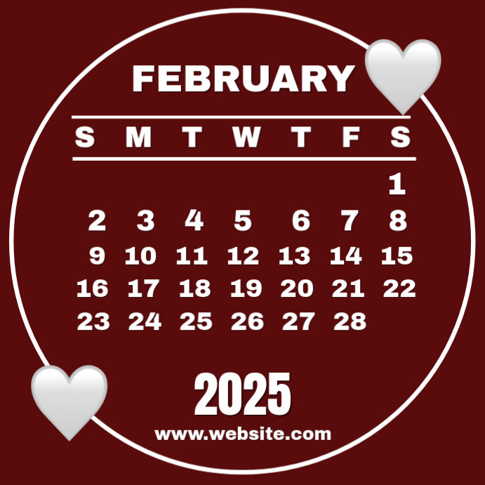 Copy of Red List-based February Calendar Instagram Post | PosterMyWall