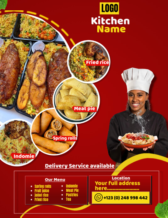 Red List-based Food Menu Flyer (us Letter) Template | PosterMyWall