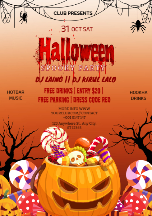 Red List-based Halloween A4 Template | PosterMyWall