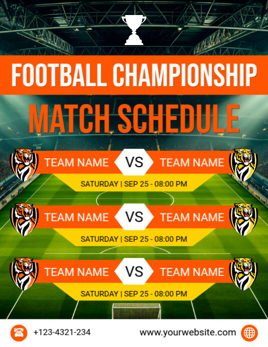 Red List-based Match Schedule Flyer (us Letter) Template | PosterMyWall