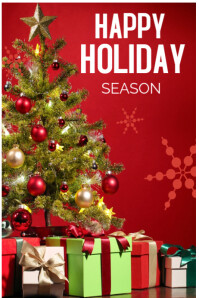 Red Joyful Happy Holiday Poster Template | PosterMyWall