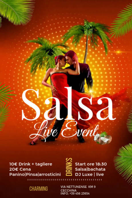 Plantilla de Red List-based Salsa Live Event Poster | PosterMyWall