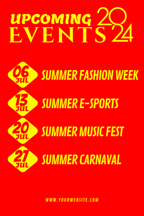 Red List-based Upcoming Events Poster Templat | PosterMyWall