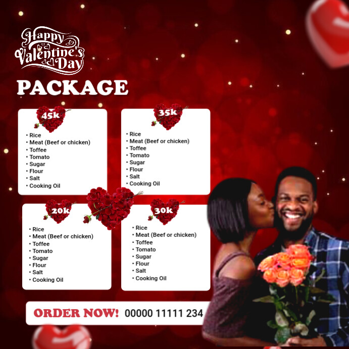 Red List-based Valentine Surprise Package List Instagram Post Template ...