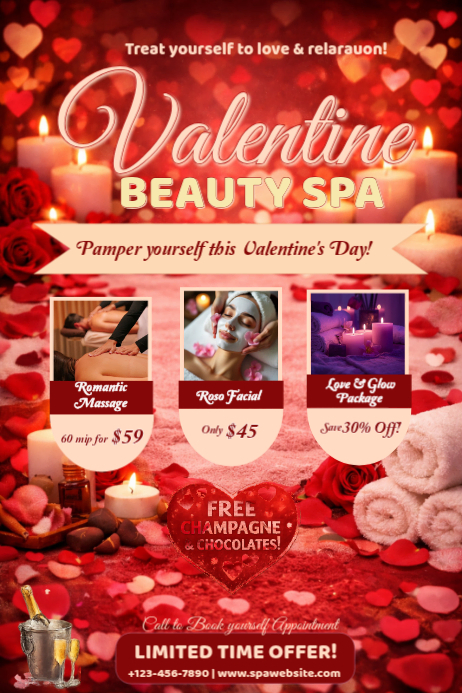 Red List-based Valentines Beauty Spa Poster Template | PosterMyWall