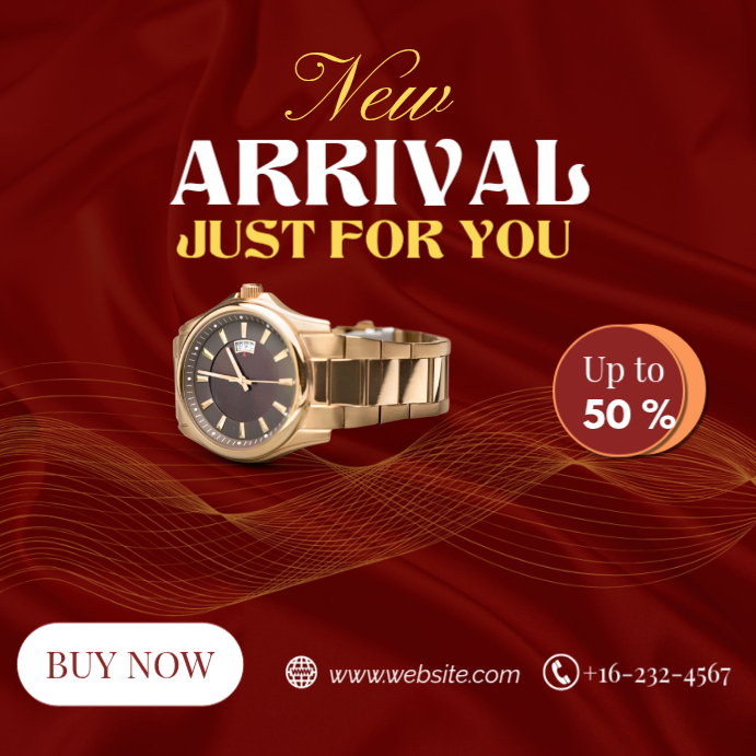 Red List-based Wristwatch New Arrival Instagram Post Template ...