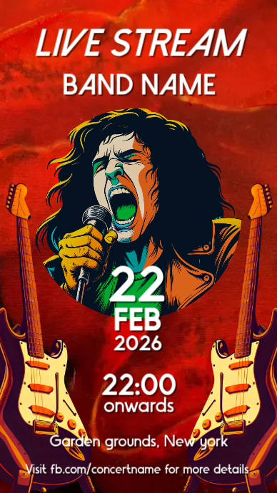 Red Live Music Concert Instagram Story Template | PosterMyWall