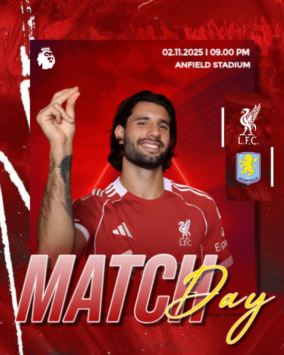 Red Liverpool Match Day Instagram Portrait Template | PosterMyWall