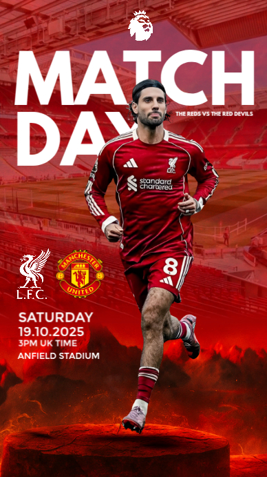 Red Liverpool Match Day Instagram Story Template | PosterMyWall