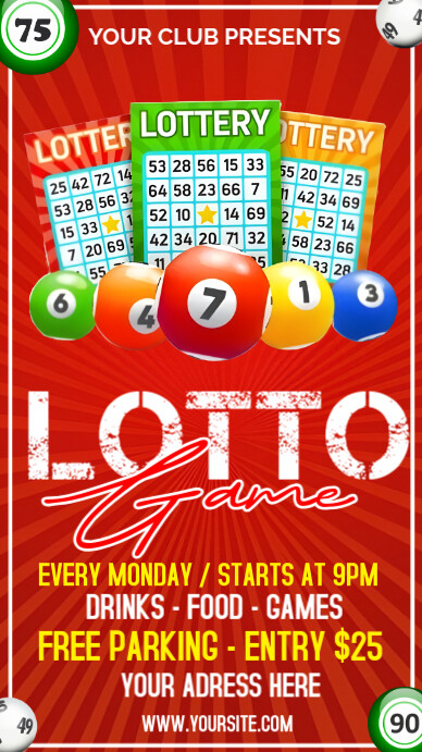 Red Lotto Game Night Instagram Story Template | PosterMyWall