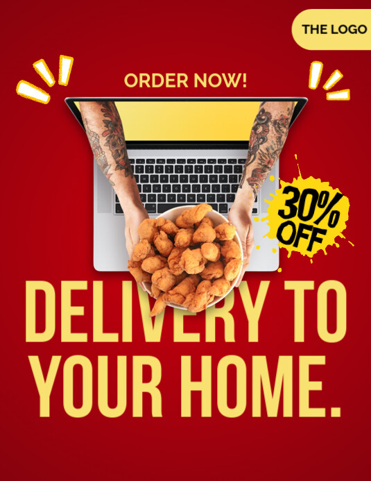 Plantilla de Red Maksimalis Food Delivery Pamflet (letter As ...