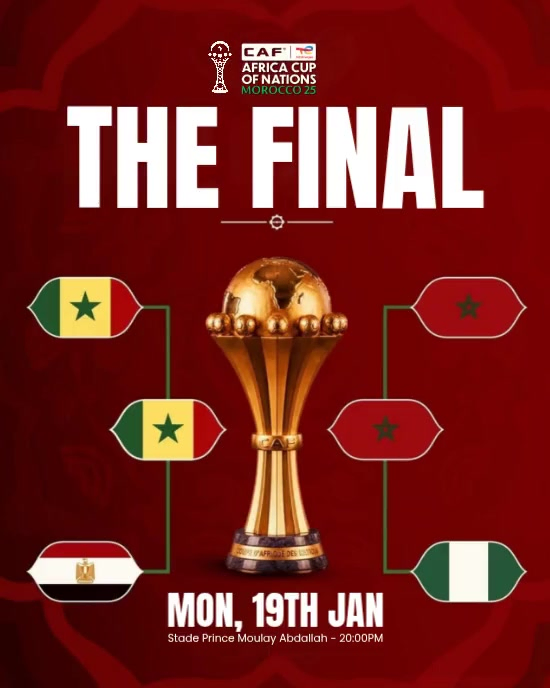 Plantilla de Red Maksimalis Senegal Vs Morocco Afcon Final Match Day ...