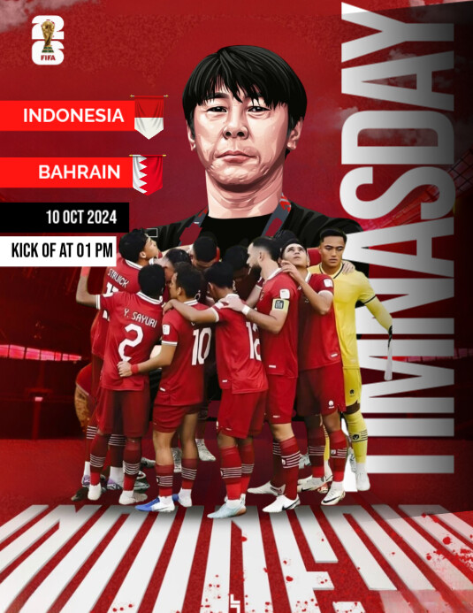 Copy of Red Maksimalis Timnas Day Pamflet (letter As) | PosterMyWall