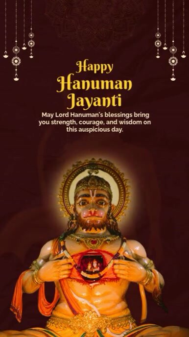 Copy of Red Maroon Happy Hanuman Jayanti Story / Reel Instagram Design ...