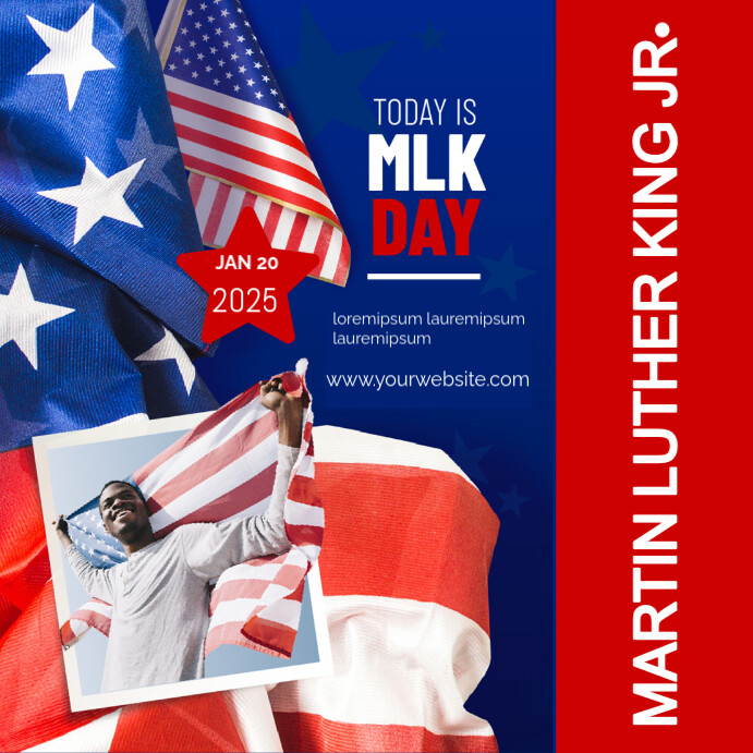 Red Martin Luther King Jr. Day Mlk Day Instagram Post Template ...