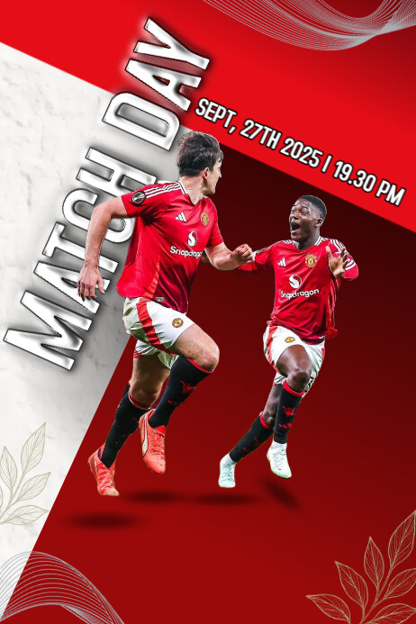 Red Match Day Poster Template | PosterMyWall