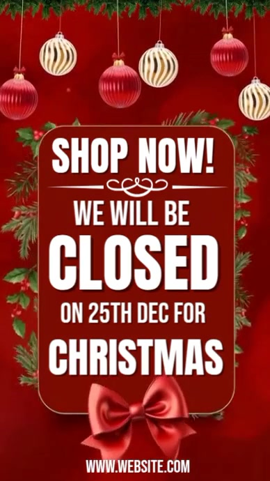 Red Maximalist “christmas Store Notice Video Template 🎄 | Shop Now ...