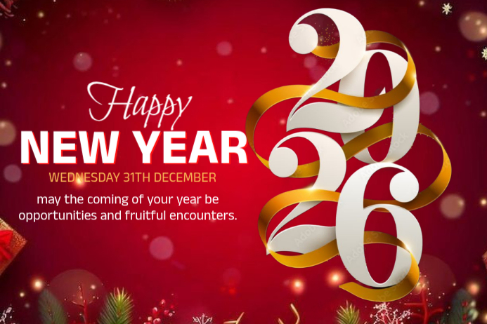 Red Maximalist 2026 Celebration Poster Template | PosterMyWall