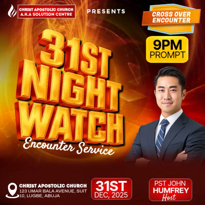 Red Maximalist 31st Night Church Service Instagram Post Template ...