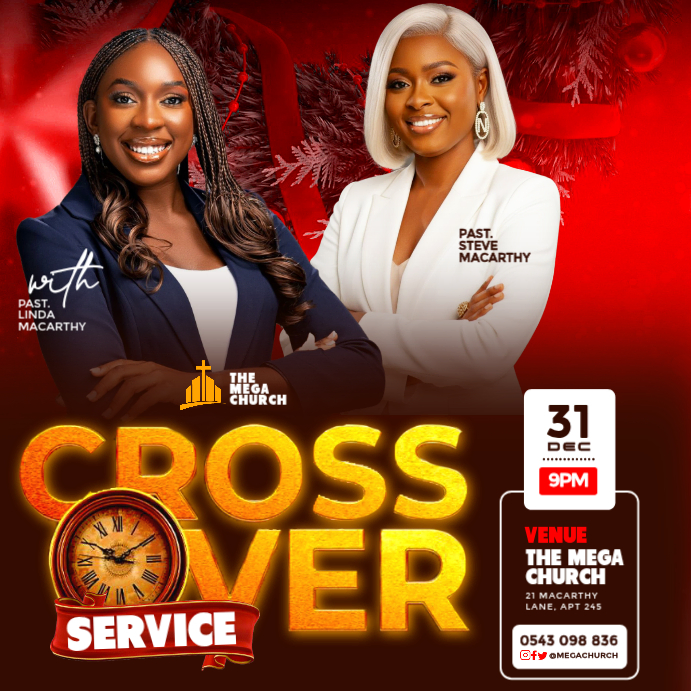 Red Maximalist 3D 31st Night Crossover Service Flyer Template ...