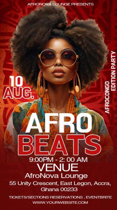 Copy of Red Maximalist Afro Beats Party Instagram Story | PosterMyWall