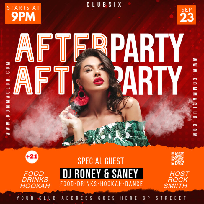 Red Maximalist After Night Party Instagram Post Template | PosterMyWall