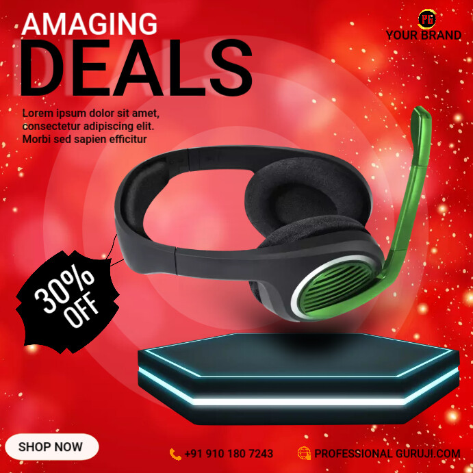 Red Maximalist Amaizing Deals Ad Instagram Post Template | PosterMyWall