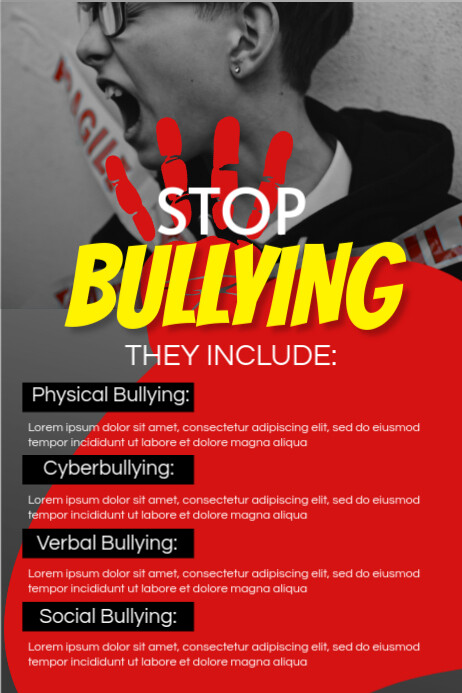 Red Maximalist Anti-bullying Poster Template | PosterMyWall