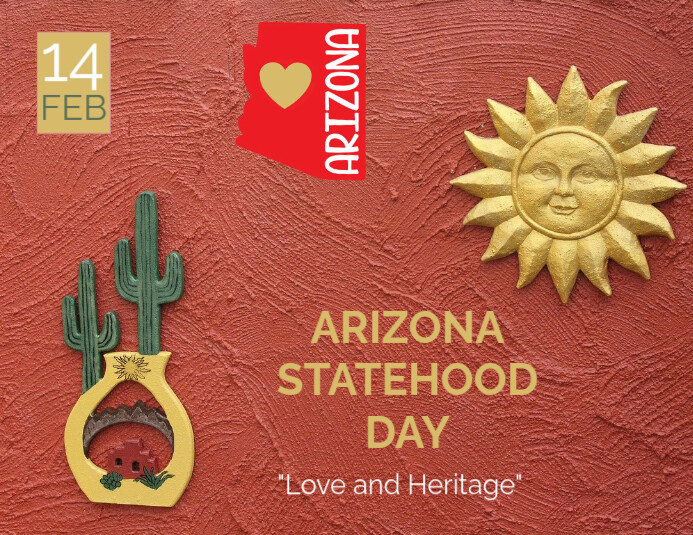 Copy of Red Maximalist Arizona Statehood Day Flyer (us Letter ...
