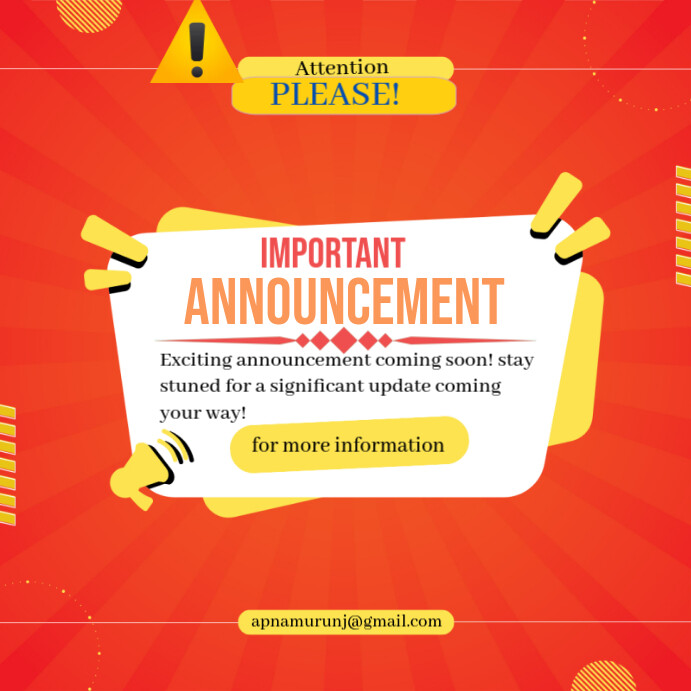 Red Maximalist Attention Important Announcement Flyers Instagram Post ...