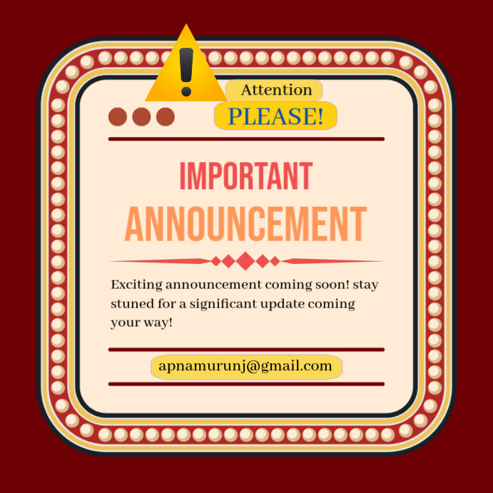 Red Maximalist Attention Important Announcement Flyers Instagram Post ...