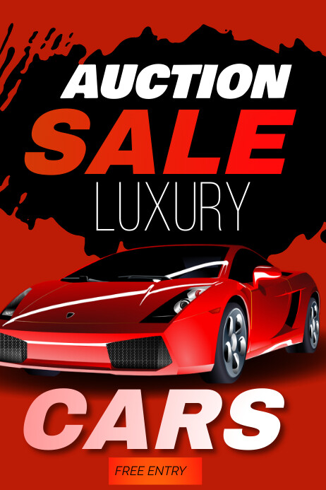 Red Maximalist Auction Sale Poster Template | PosterMyWall