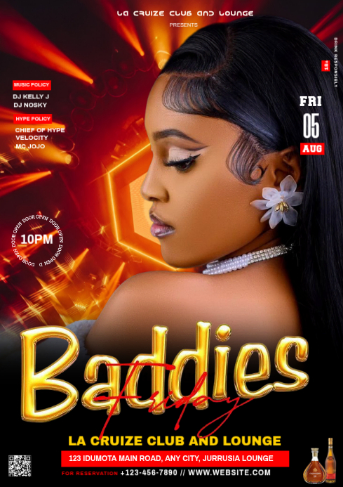 Copy of Red Maximalist Baddies Friday A4 | PosterMyWall