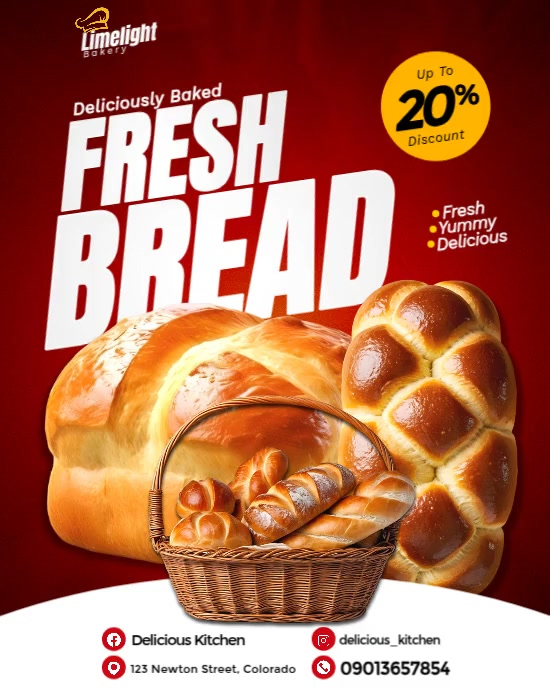 Red Maximalist Bakery Special Offer Poster Instagram Portrait Template ...