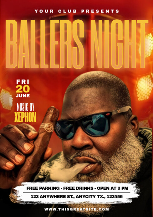 Copy of Red Maximalist Ballers Night Part A4 | PosterMyWall