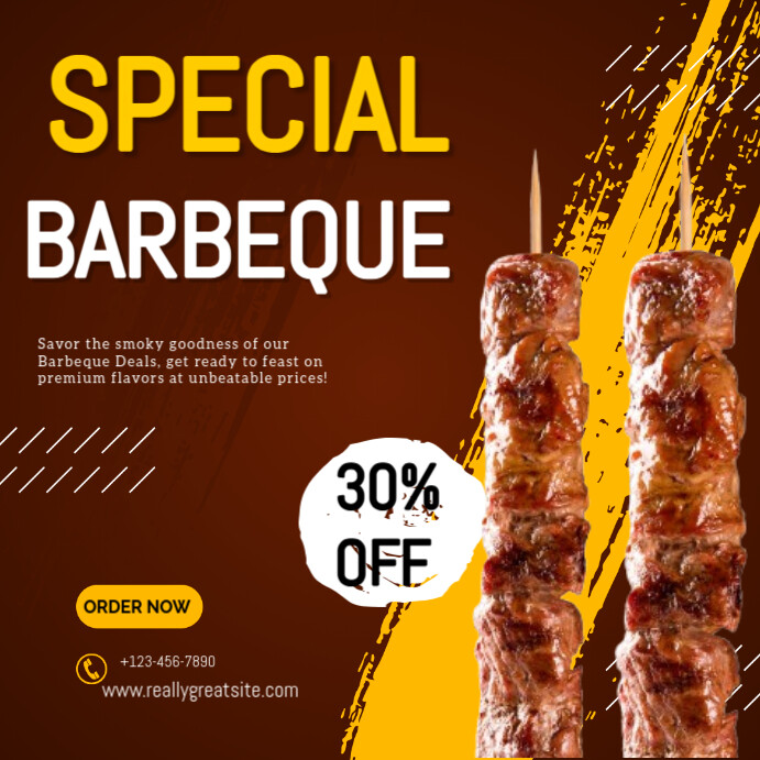 Red Maximalist Barbeque Instagram Post Template | PosterMyWall