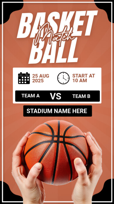 Red Maximalist Basketball Match Instagram Story Template | PosterMyWall