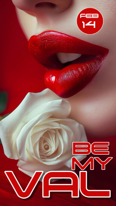 Red Maximalist Be My Val Instagram Story Template | PosterMyWall