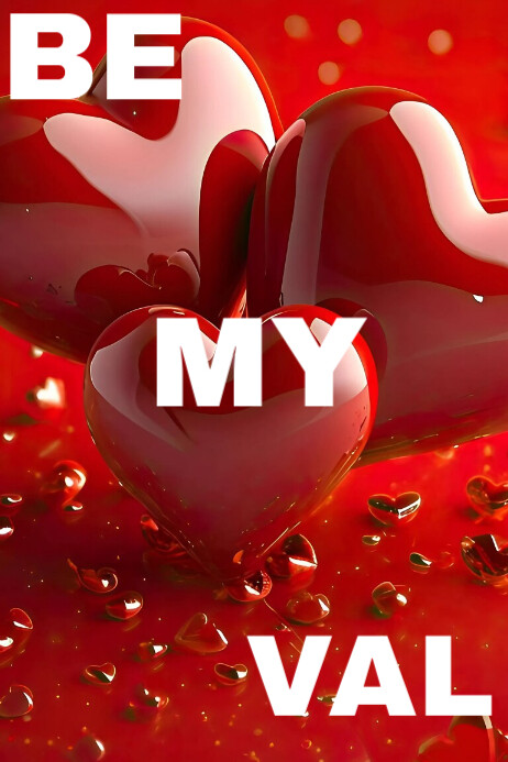 Red Maximalist Be My Val Poster Template | PosterMyWall