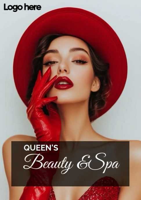 Copy of Red Maximalist Beauty Salon And Spa Animation Poster A5 ...