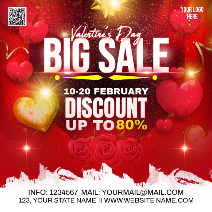 Red Maximalist Big Sale Instagram Post Template | PosterMyWall