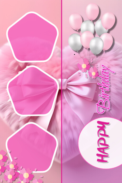 Red Maximalist Birthday Card Poster Template | PosterMyWall