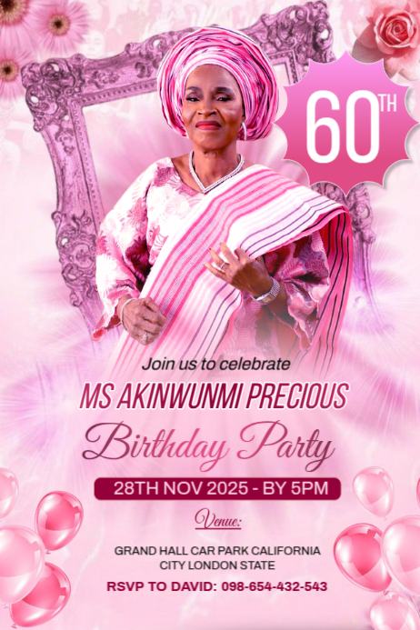 Red Maximalist Birthday Celebration Invitation Template Poster ...