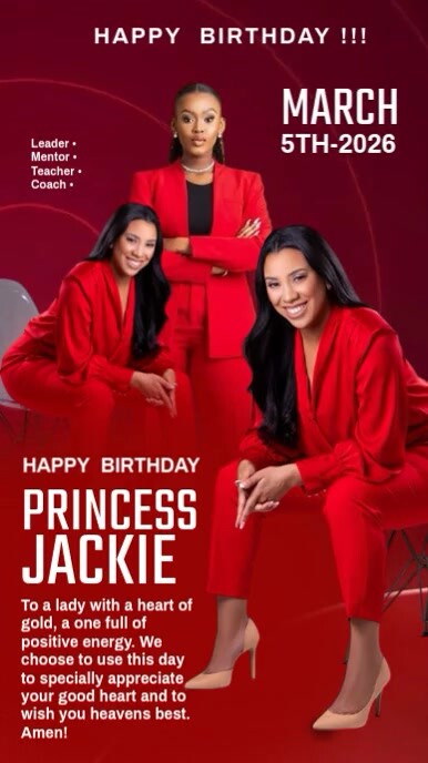 Copy of Red Maximalist Birthday Design Digital Display (9:16 ...