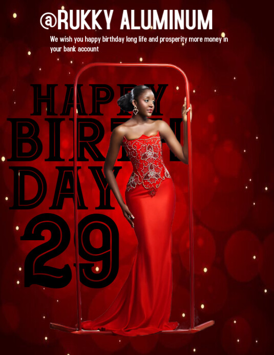 Plantilla de Red Maximalist Birthday Design/ Happy Birthday Flyer Flyer ...