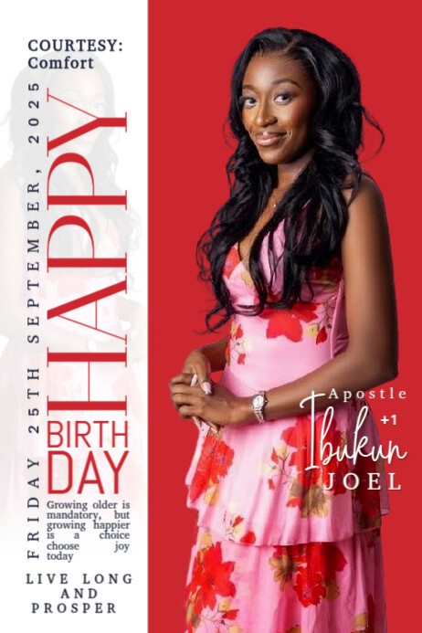 Red Maximalist Birthday Flyer Banner 4' × 6' Template | PosterMyWall